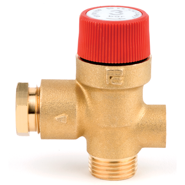 Pressure Relief Valve - 1/2" M x 15mm + 1/4" gauge port – The Plumb Shop